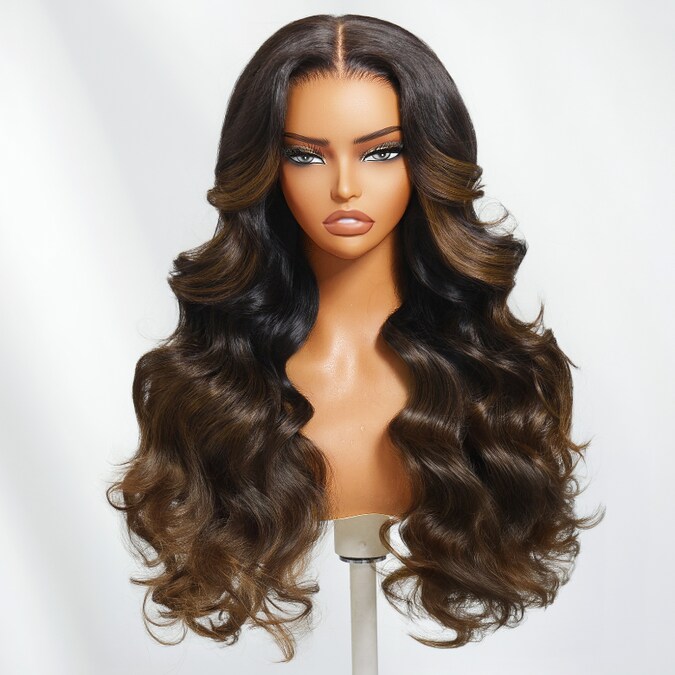 Beautyforever Bye Bye Knots Wig 7x5 Glueless Lace Black to Chestnut ...