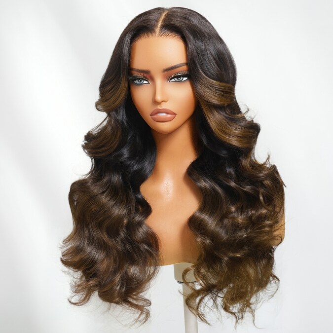 Beautyforever Bye Bye Knots Wig 7x5 Glueless Lace Black to Chestnut ...